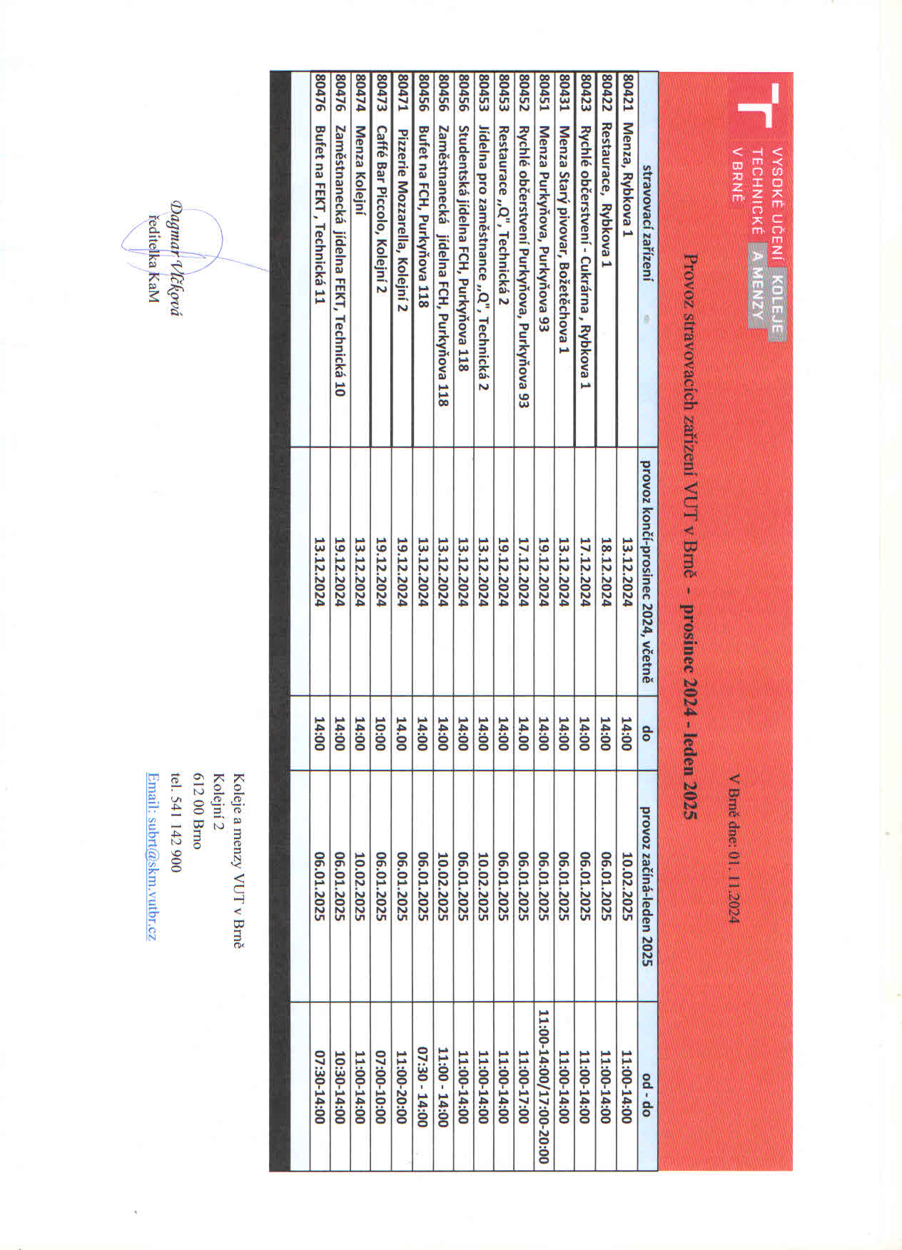 Koleje a menzy VUT v Brně